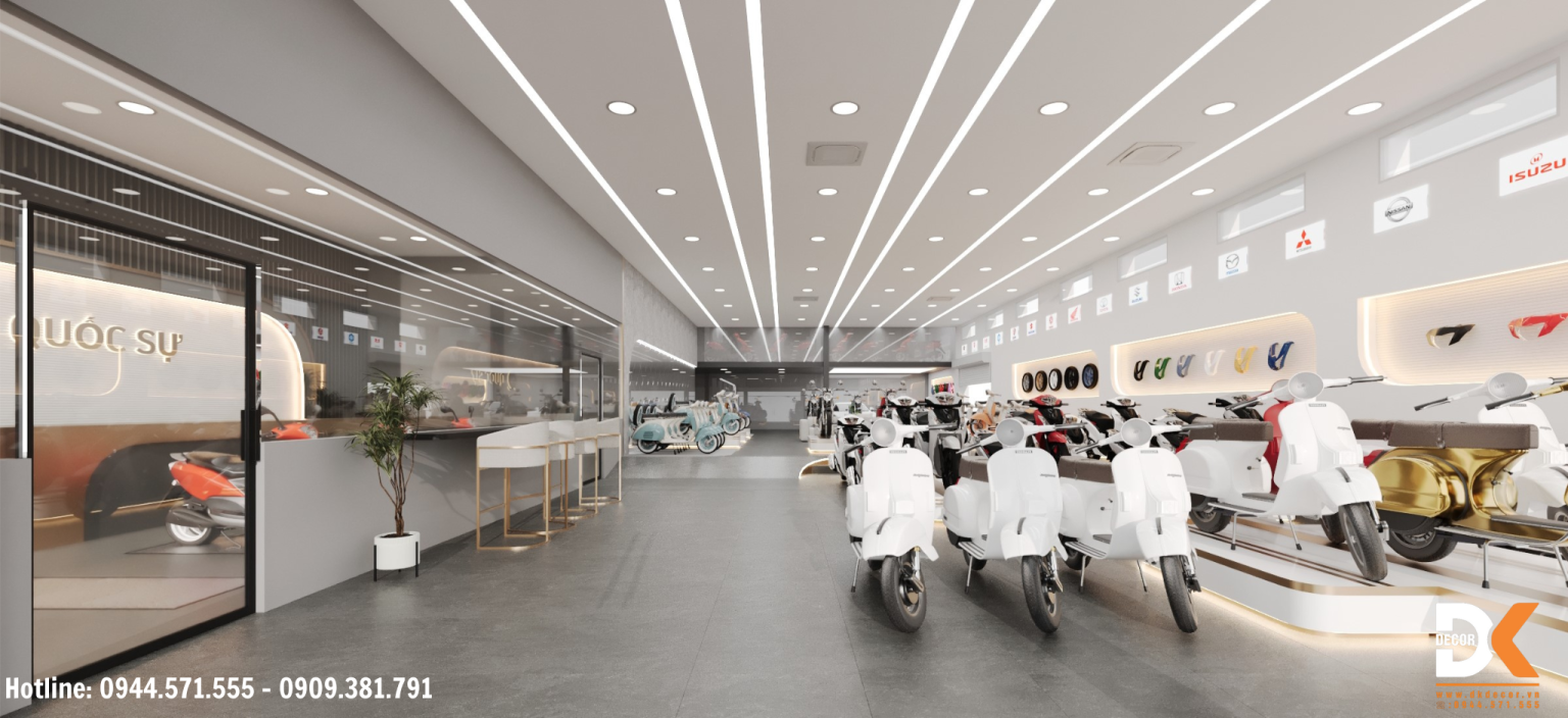 thiết kế showroom xe máy - Nội Thất DK Decor